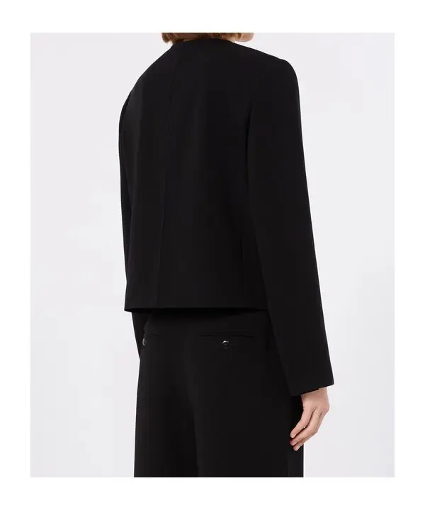 Max Mara Collarless Button-up Jacket - Black
