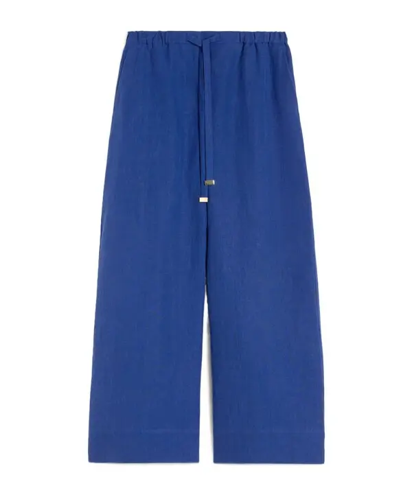 Max Mara Drawstring Wide Leg Trousers - Blue