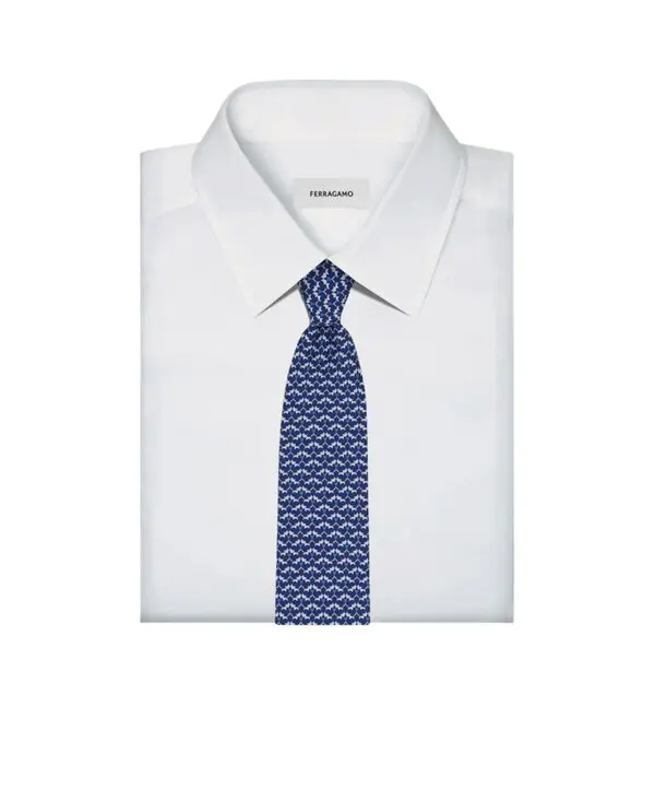 FERRAGAMO Tales Print Silk Neck Tie