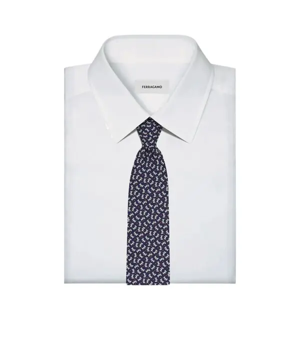 FERRAGAMO Charlie Printed Silk Neck Tie