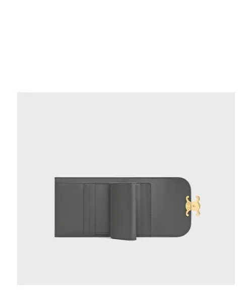 Celine Small Flap Wallet Triomphe In Shiny Calfskin