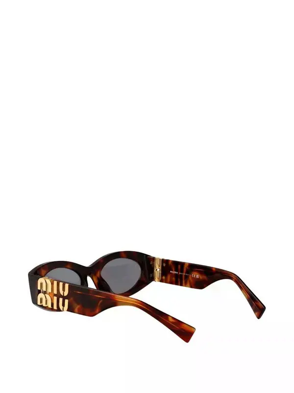 Miu Miu Tortoiseshell-effect Logo Plaque Sunglasses