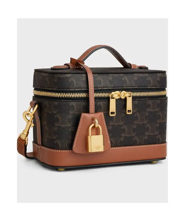 Celine Vanity In Triomphe Canvas And Calfskin