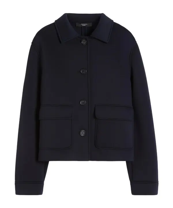 Max Mara Flap-pocket Buttoned Jacket - Navy Blue