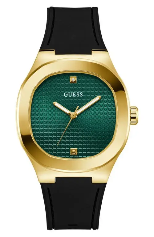 Guess Silicone Strap Watch - Green