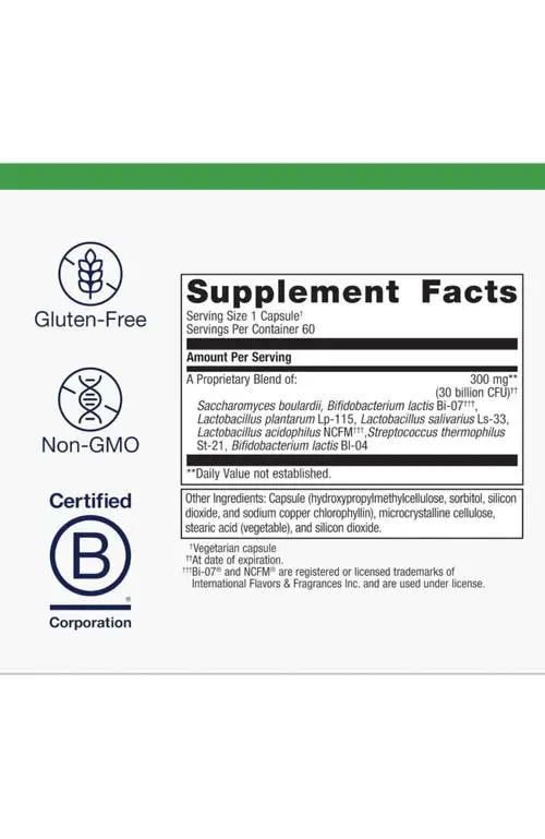 METAGENICS Ultraflora Spectrum Shelf-stable Probiotic Supplement 60 Capsules