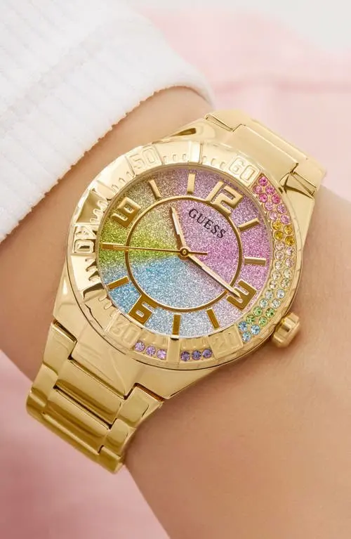 Guess Rainbow Ombré Crystal Bracelet Watch