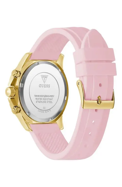Guess Multifunction Crystal Silicone Strap Watch