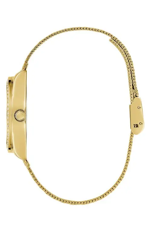 Guess Boa Crystal Bezel Tone Mesh Strap Watch