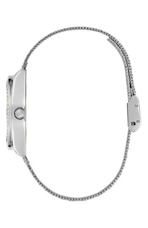 Guess Boa Crystal Bezel Tone Mesh Strap Watch