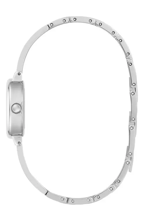 Guess Oblong Crystal Marker Watch - Silver Tone