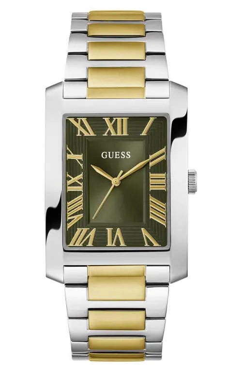 Guess Clyde Two-tone Bracelet Tank Watch