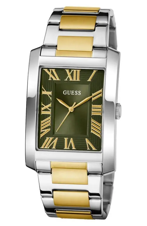 Guess Clyde Two-tone Bracelet Tank Watch