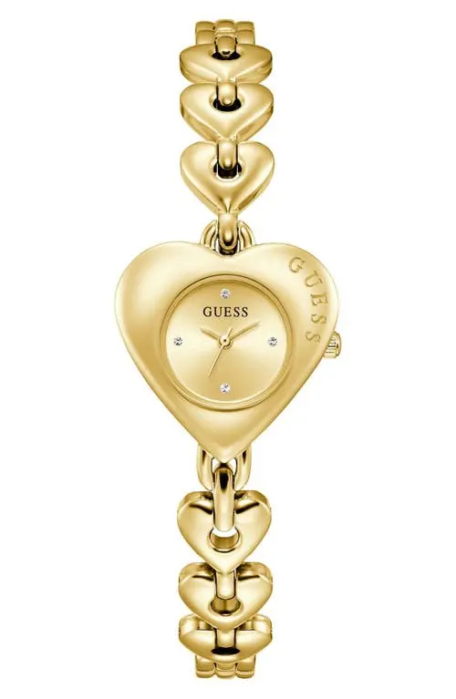 Guess Valerie Heart Bracelet Watch - Champagne
