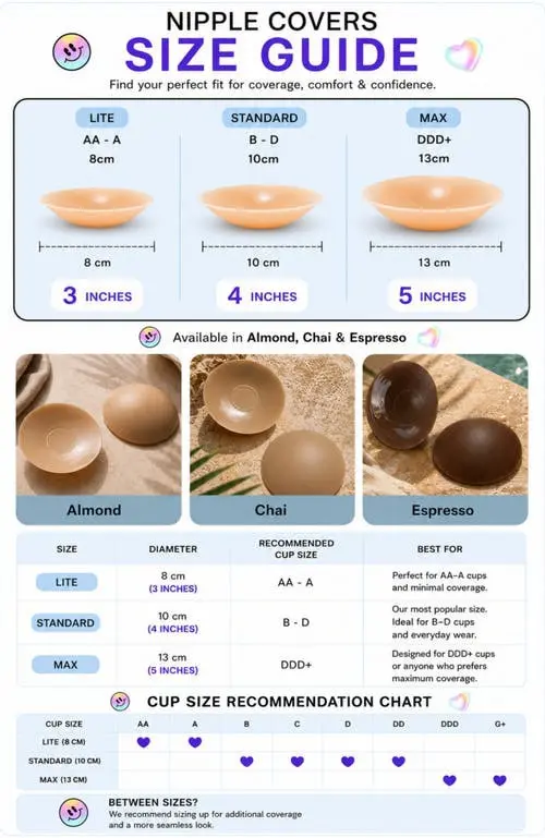 LECHERY® Edgestick Circle Adhesive-free Center Reusable Silicone Nipple Covers - Espresso