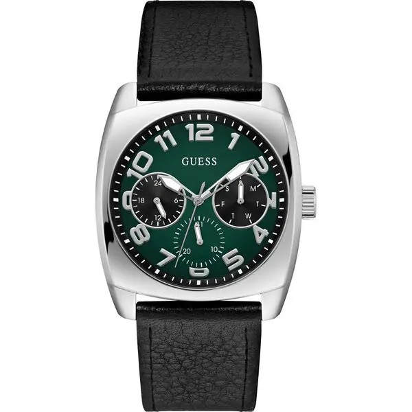 Guess Xander Leather Strap Watch