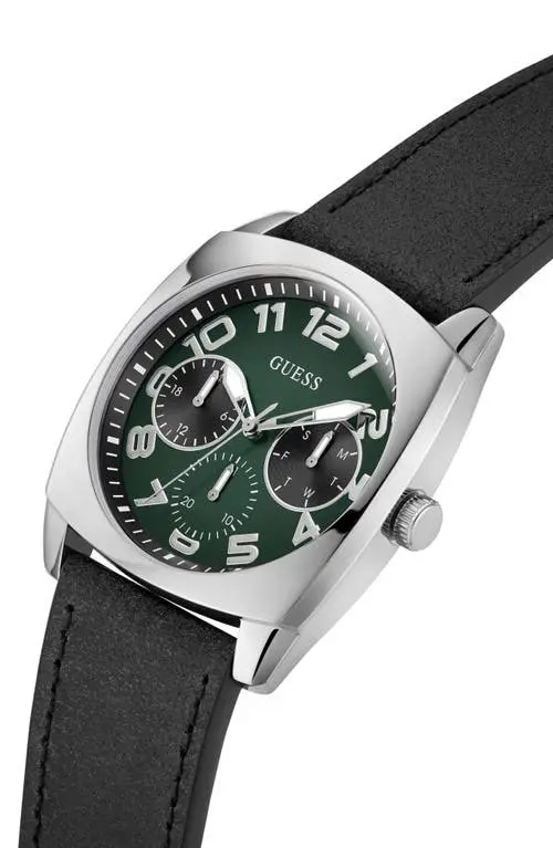 Guess Xander Leather Strap Watch