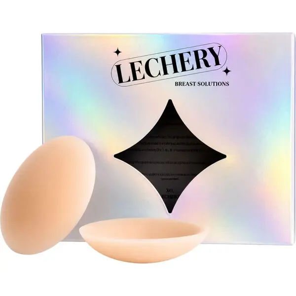 LECHERY® Skingrip Circle Reusable Silicone Breast Petals Nipple Covers - Almond