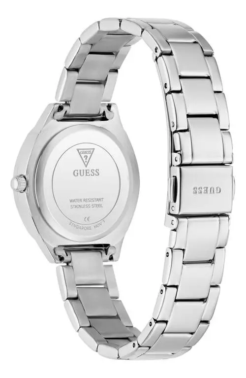 Guess Crystal Bezel & Markers Bracelet Watch - Ice Blue
