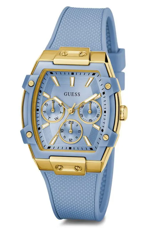 Guess Multifunction Tonneau Silicone Strap Watch