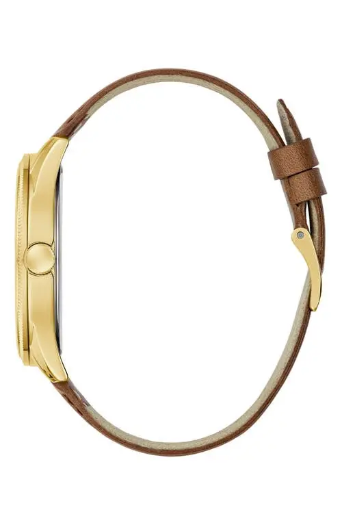 Guess Suit & Time Collection Ice Blue Leather Strap Watch