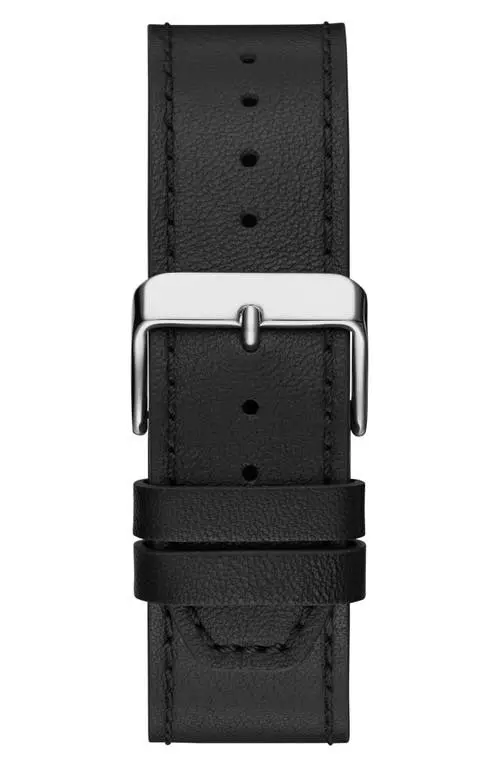Guess Grayson Leather Strap Watch