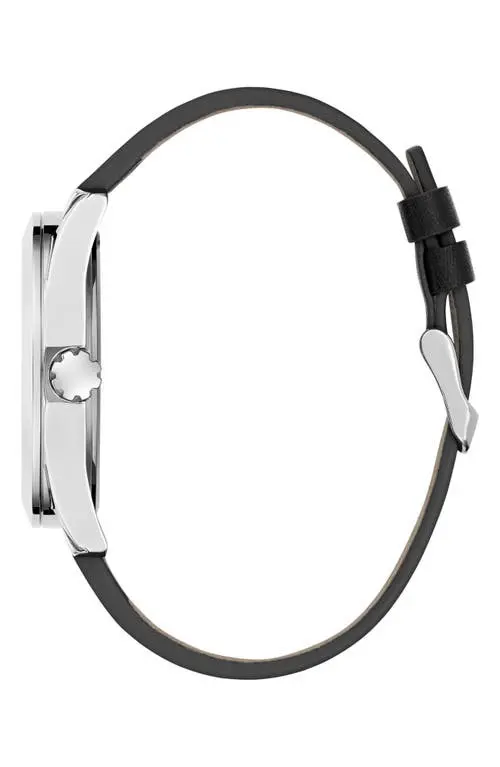 Guess Grayson Leather Strap Watch