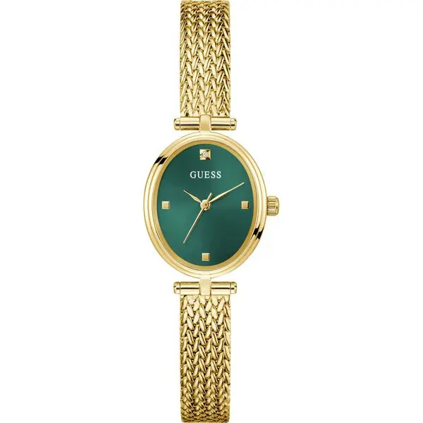 Guess Ruby Oval Mesh Strap Watch - Gold Tone