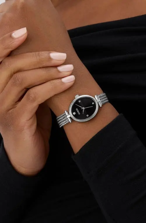Guess Ruby Oval Mesh Strap Watch - Silver Tone