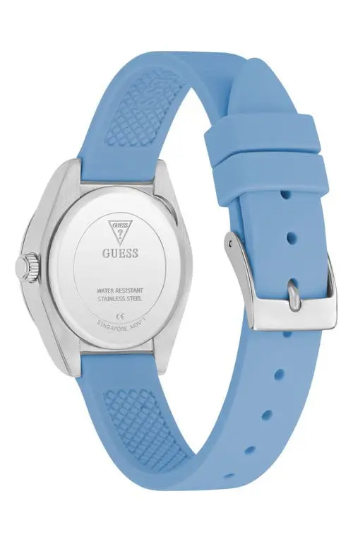 Guess Mini Luna Silicone Strap Watch - Ice Blue