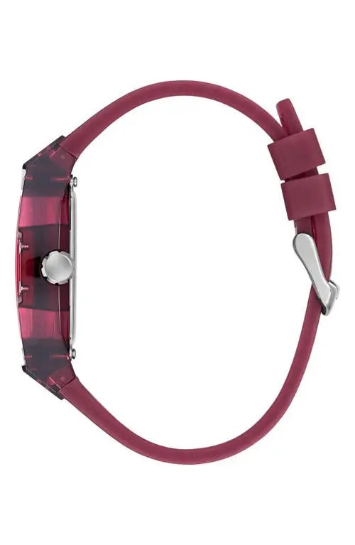 Guess Phoenix Translucent Tonneau Multifunction Silicone Strap Watch