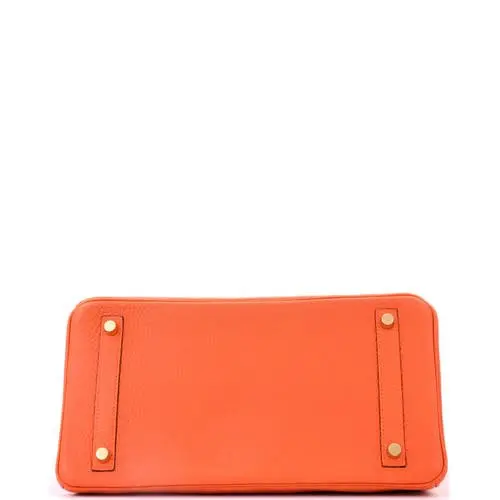 Hermès Birkin Handbag Clemence With Gold Hardware 30 - Orange