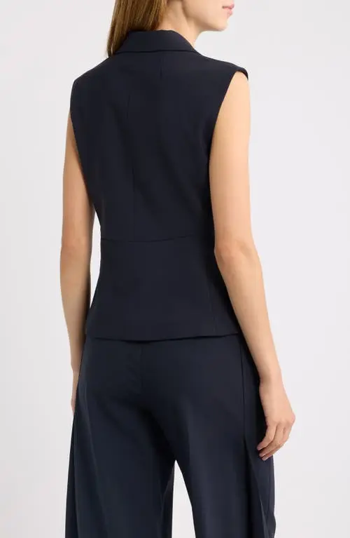 Theory Hourglass Stretch Wool Vest - Deep Navy - G8e
