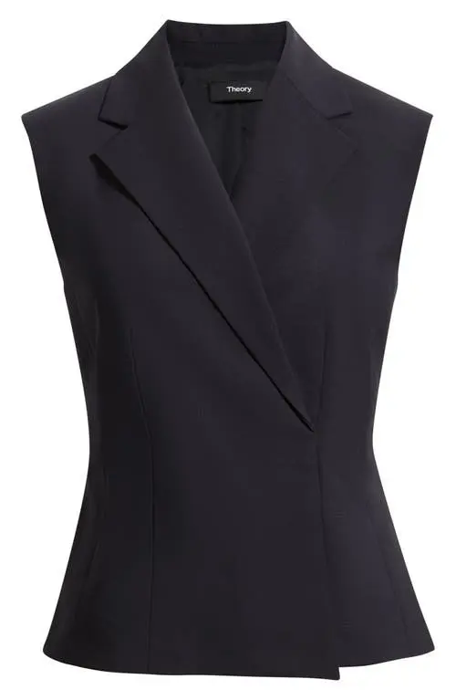 Theory Hourglass Stretch Wool Vest - Deep Navy - G8e