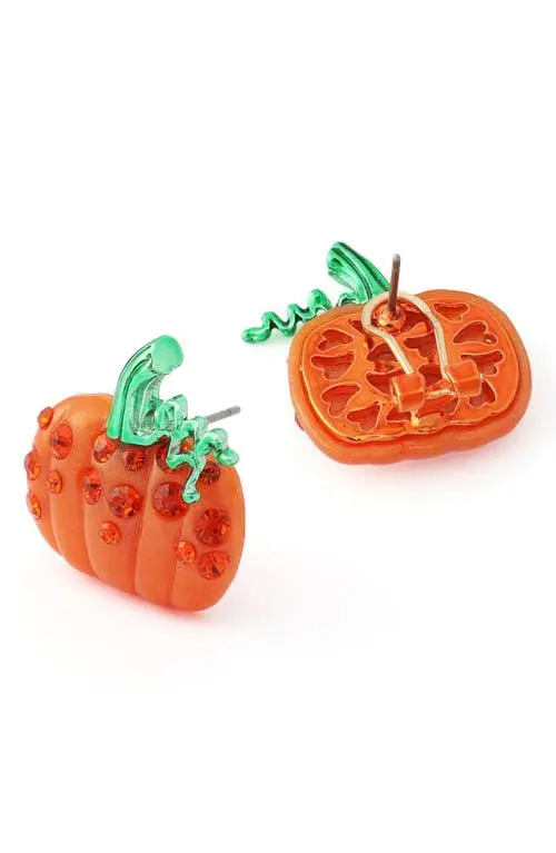 Betsey Johnson Pumpkin Stud Earrings