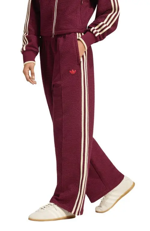 ADIDAS ORIGINALS Firebird Wide Leg Track Pants - Maroon/vivid Red