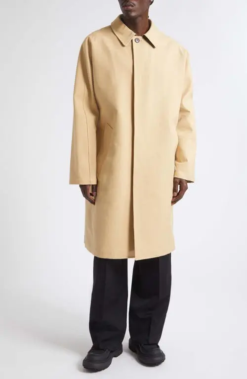 Givenchy Cotton Double Face Car Coat With Leather Trim - Beige