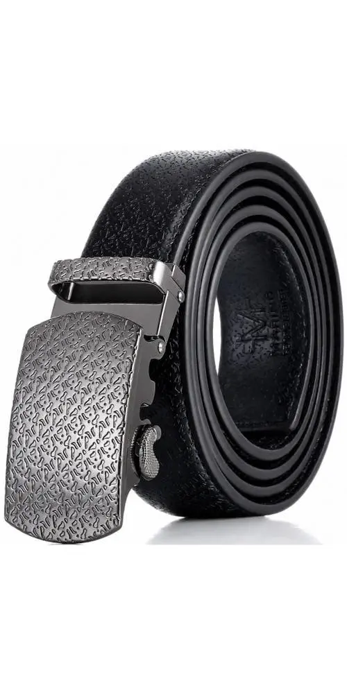MIO MARINO Soft-flex Genuine Leather Ratchet Belt With Brushed Metal Automatic Buckle - Mosaic
