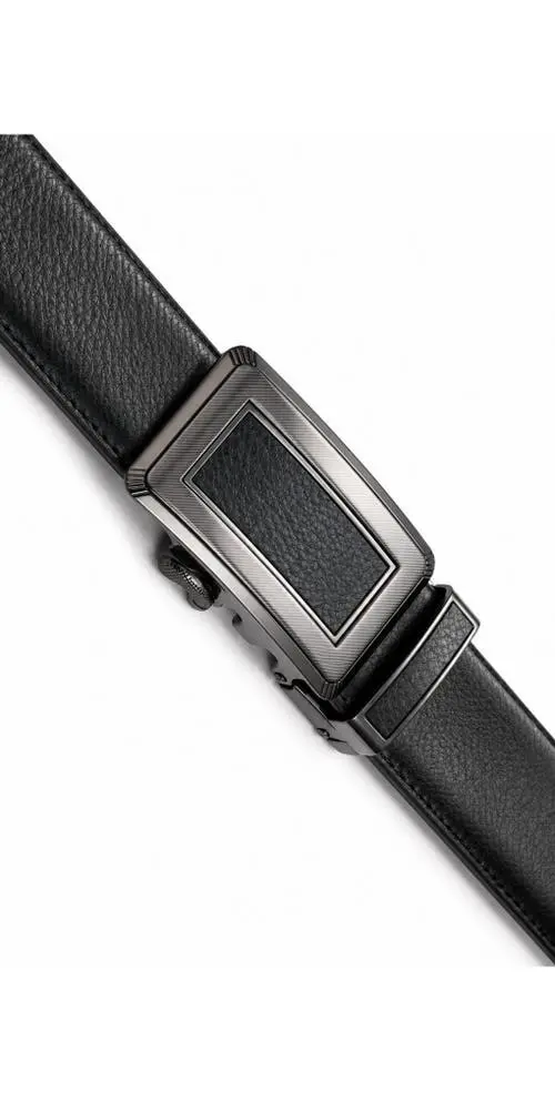 MIO MARINO Soft-flex Genuine Leather Ratchet Belt With Brushed Metal Automatic Buckle - Regent