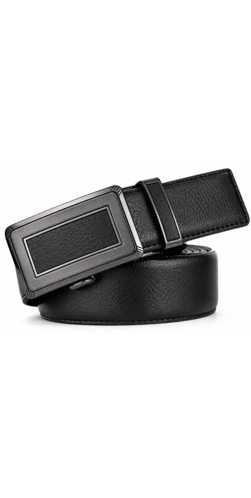 MIO MARINO Soft-flex Genuine Leather Ratchet Belt With Brushed Metal Automatic Buckle - Regent