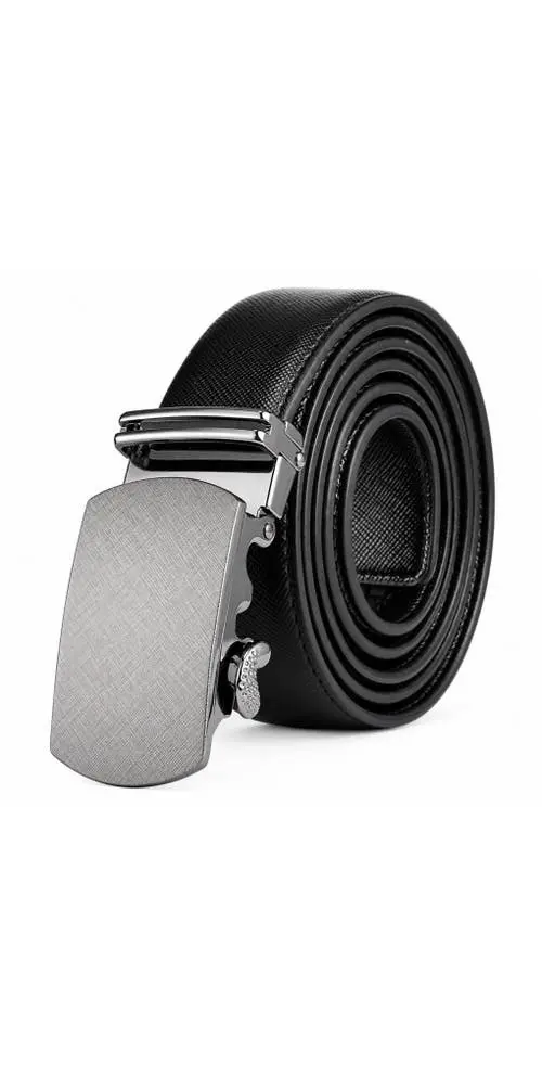MIO MARINO Soft-flex Genuine Leather Ratchet Belt With Brushed Metal Automatic Buckle - Summit
