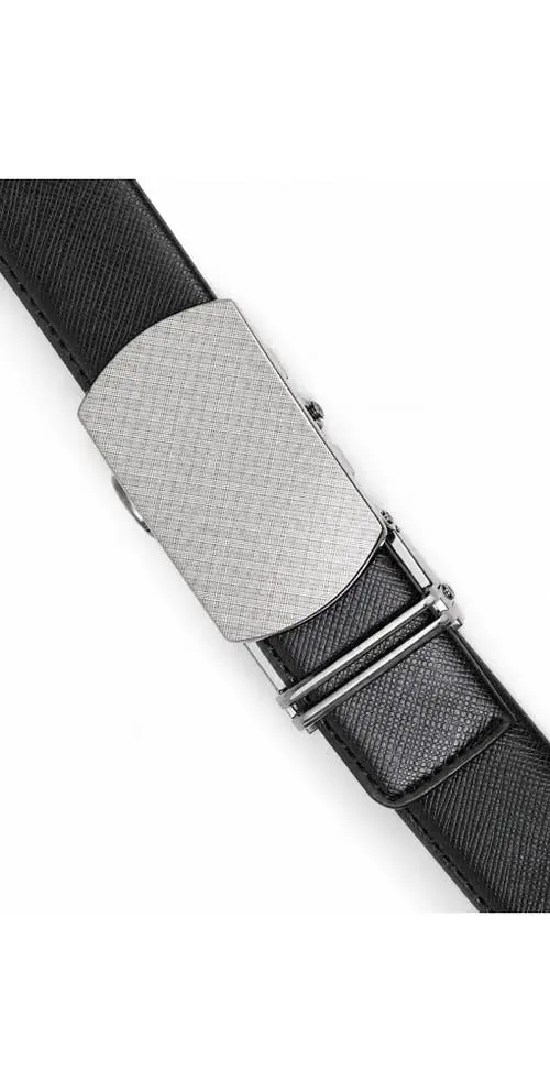 MIO MARINO Soft-flex Genuine Leather Ratchet Belt With Brushed Metal Automatic Buckle - Summit