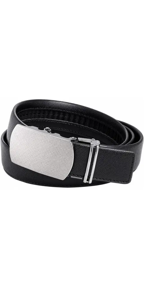 MIO MARINO Soft-flex Genuine Leather Ratchet Belt With Brushed Metal Automatic Buckle - Summit