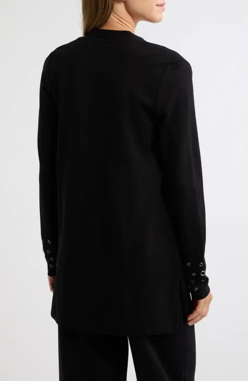 Anne Klein Grommet Detail Open Cardigan