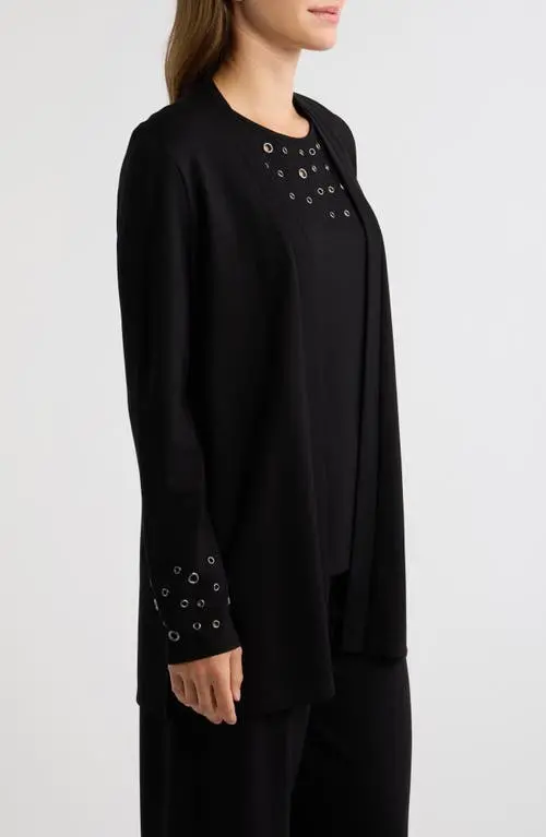 Anne Klein Grommet Detail Open Cardigan