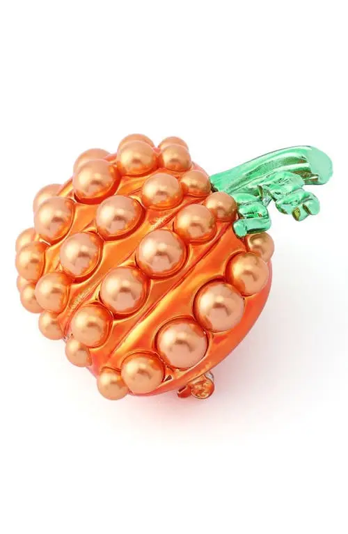 Betsey Johnson Imitation Pearl Pumpkin Brooch