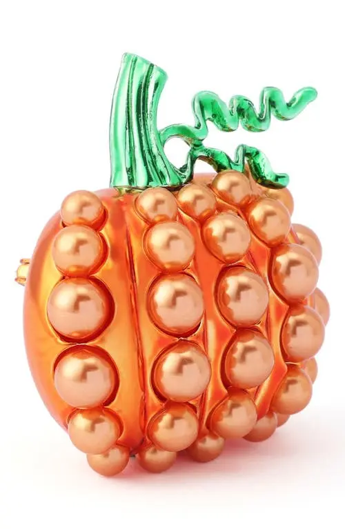 Betsey Johnson Imitation Pearl Pumpkin Brooch