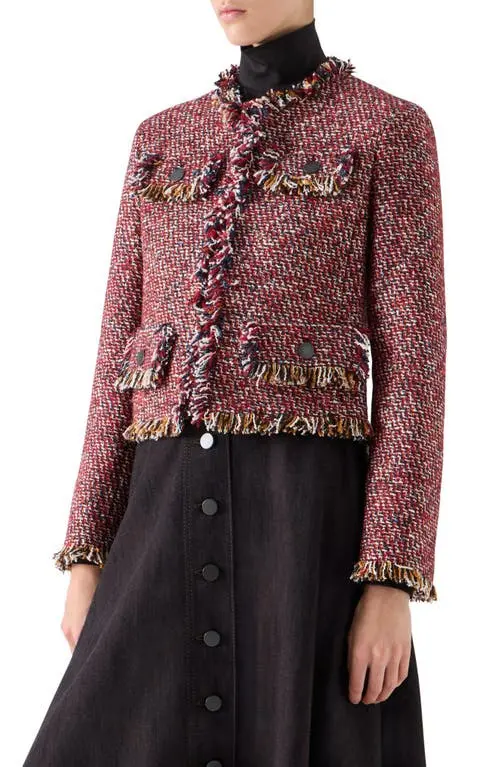 Akris Multicolor Tweed Cropped Jacket