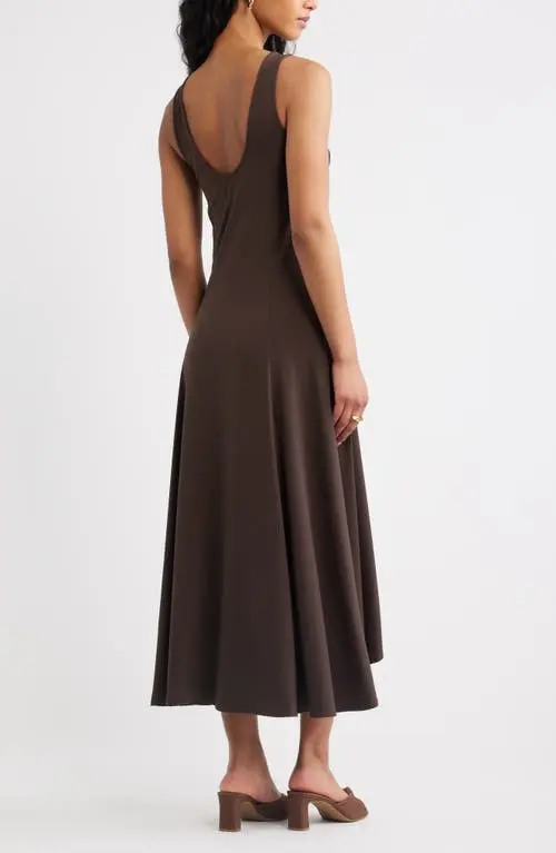OPEN EDIT High-low Sleeveless Midi Dress - Brown Seal