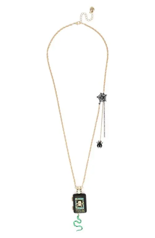 Betsey Johnson Poison Bottle Pendant Necklace - Black